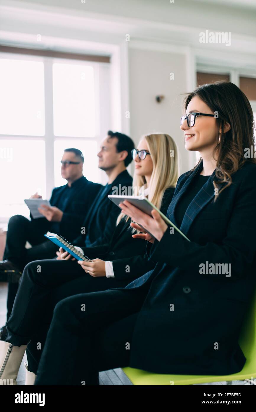 Seminar presenter at corporate conference giving speech workshop ...