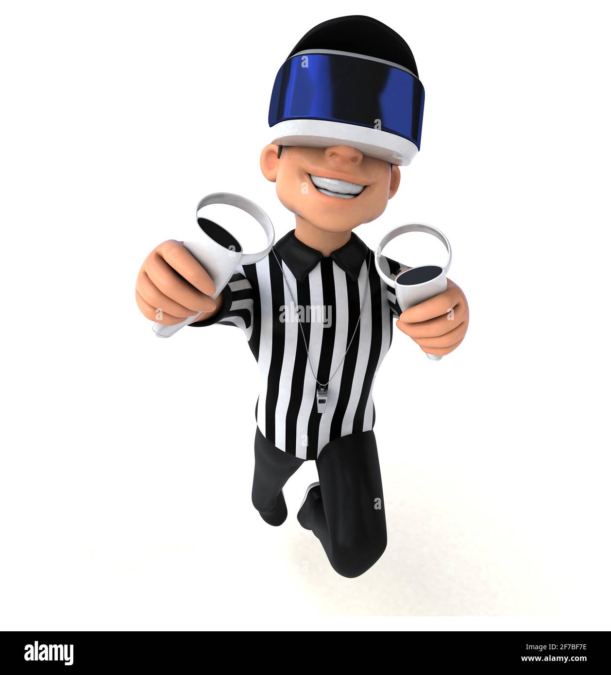 Fun 3D Illustration of a referee with a VR Helmet Stock Photo - Alamy