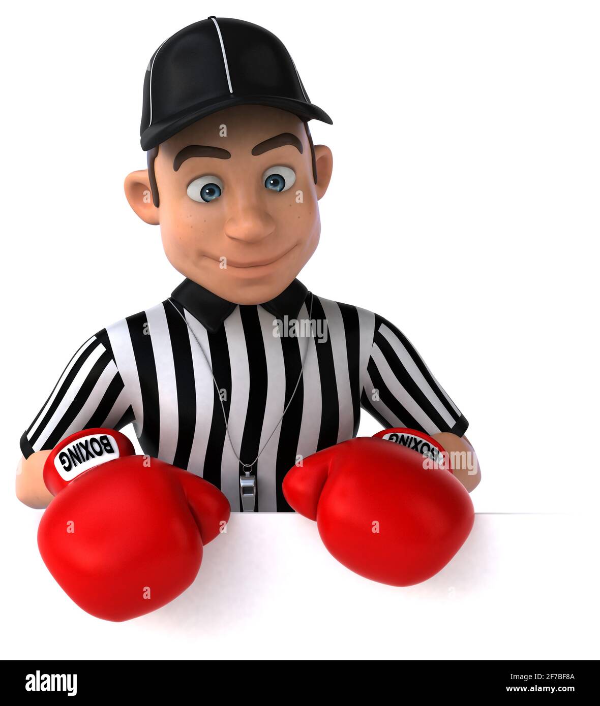 Fun 3D Illustration of an american Referee boxing Stock Photo - Alamy