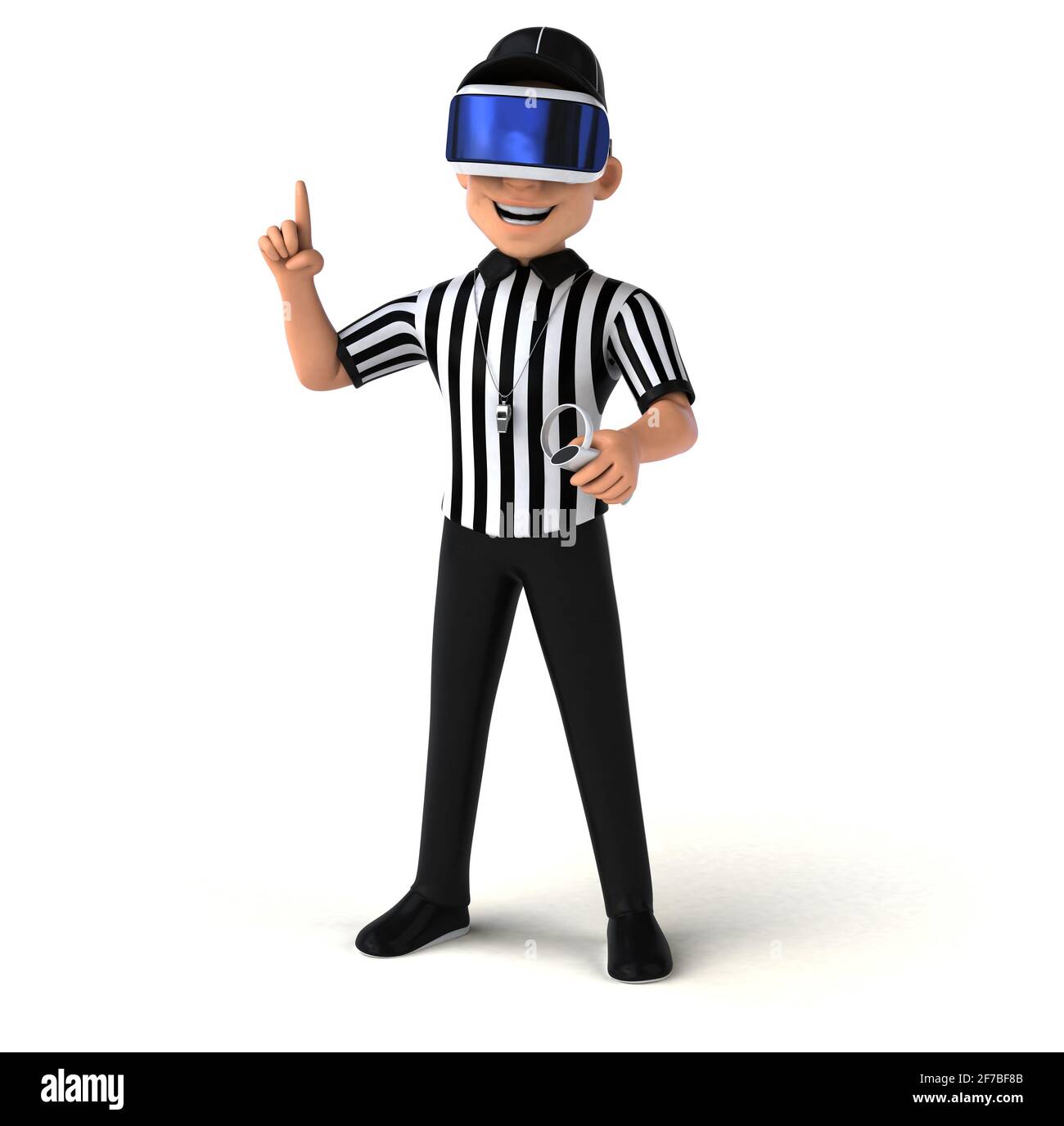 Fun 3D Illustration of a referee with a VR Helmet Stock Photo - Alamy