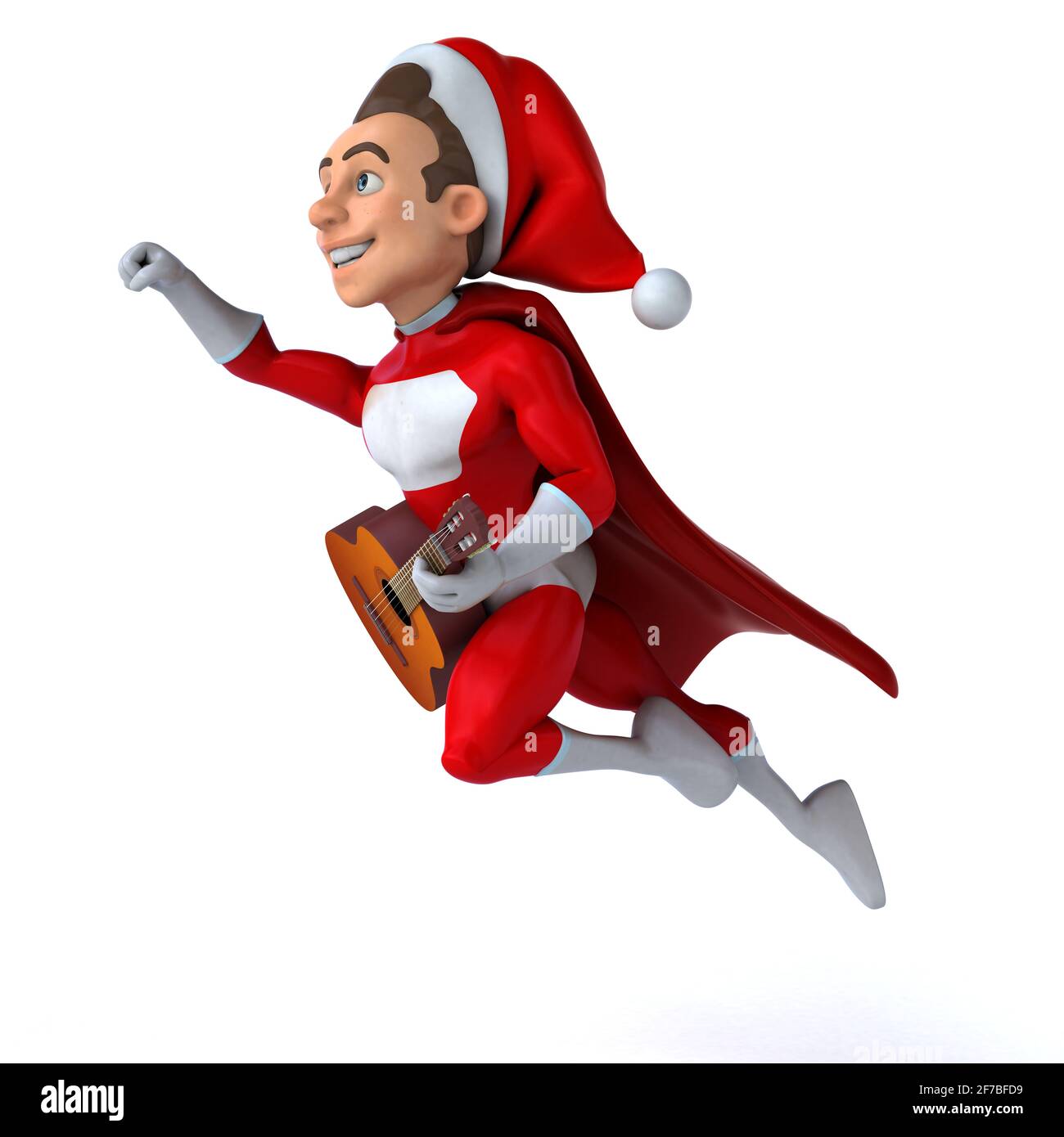 Fun 3D illustration of a fun super santa claus Stock Photo - Alamy