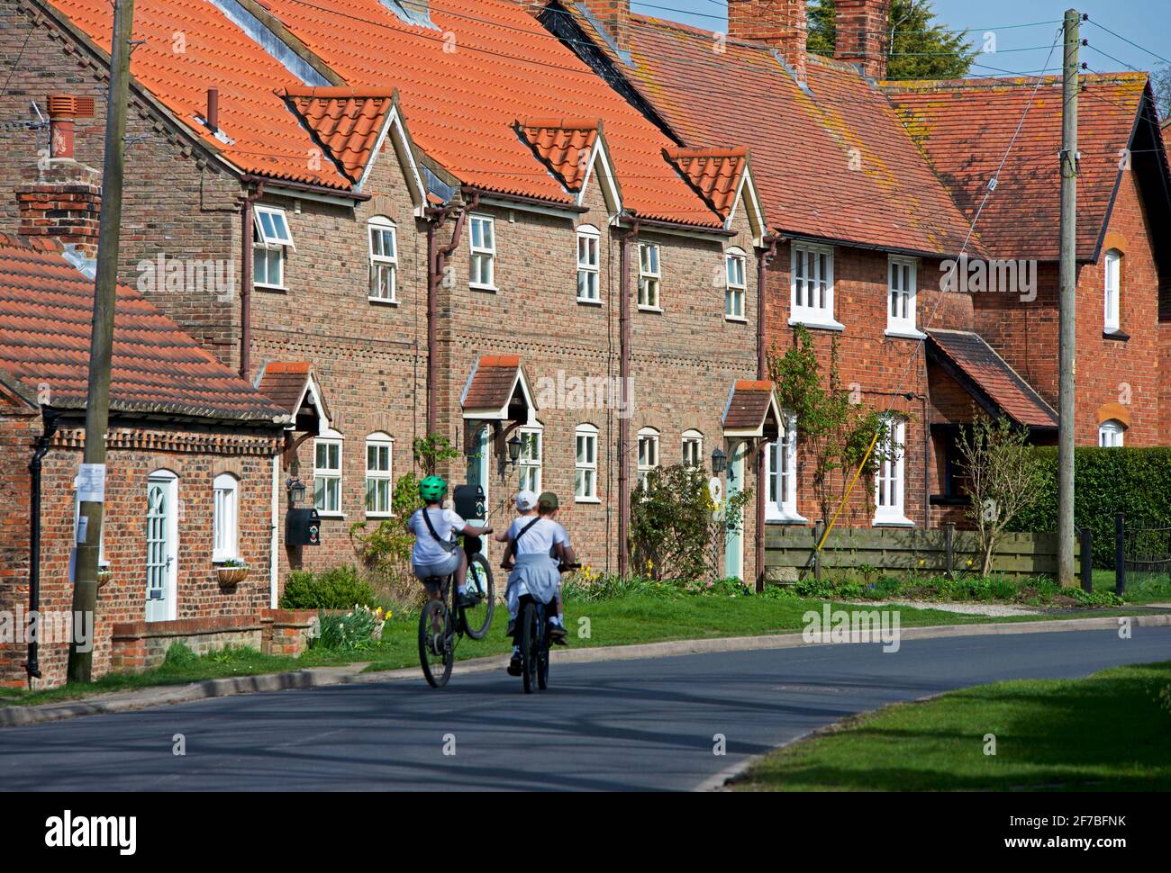 Houses in the village of Wheldrake, North Yorkshire, England UK Stock ...