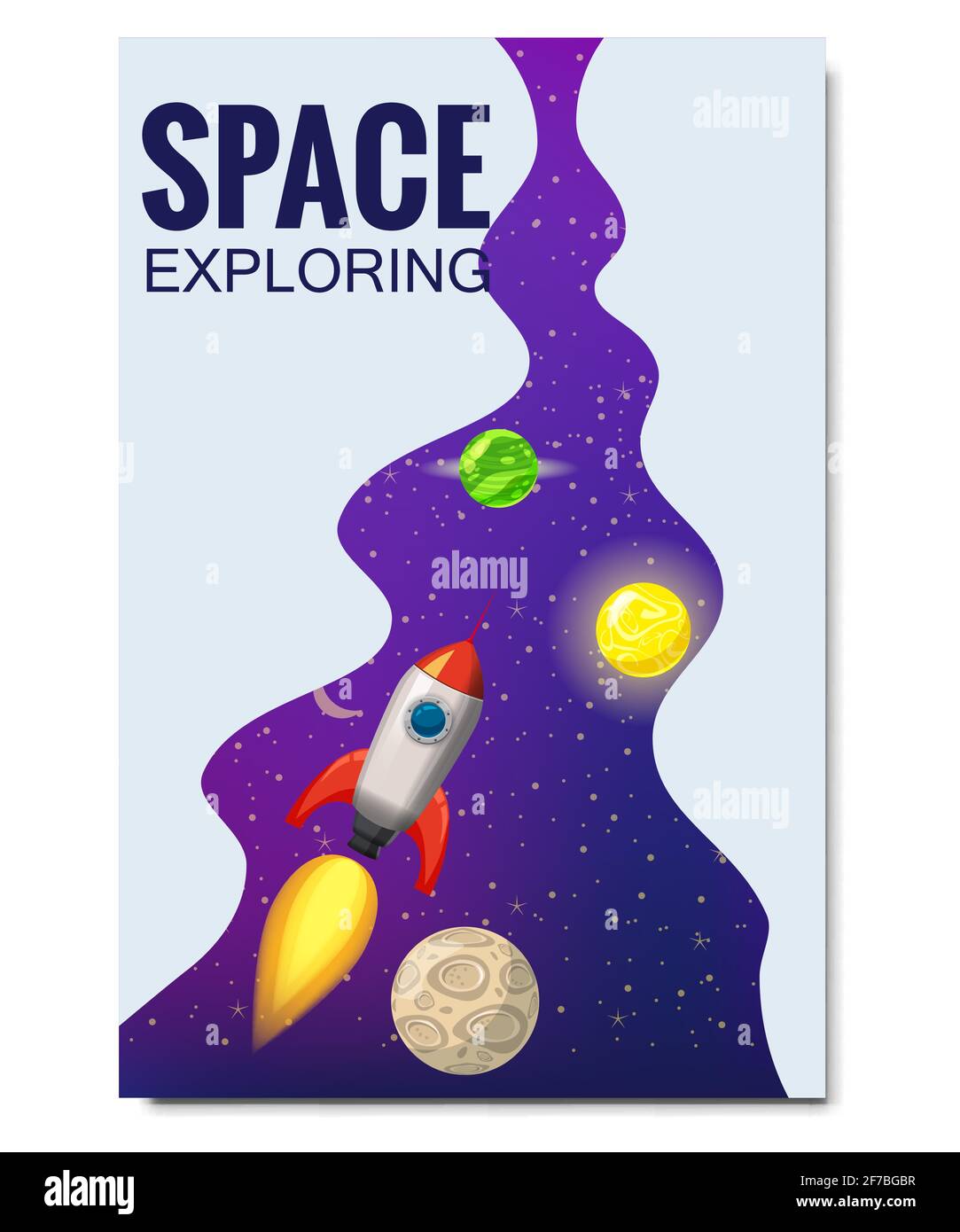 Outline outer space rocket space travel, exploration of the universe ...