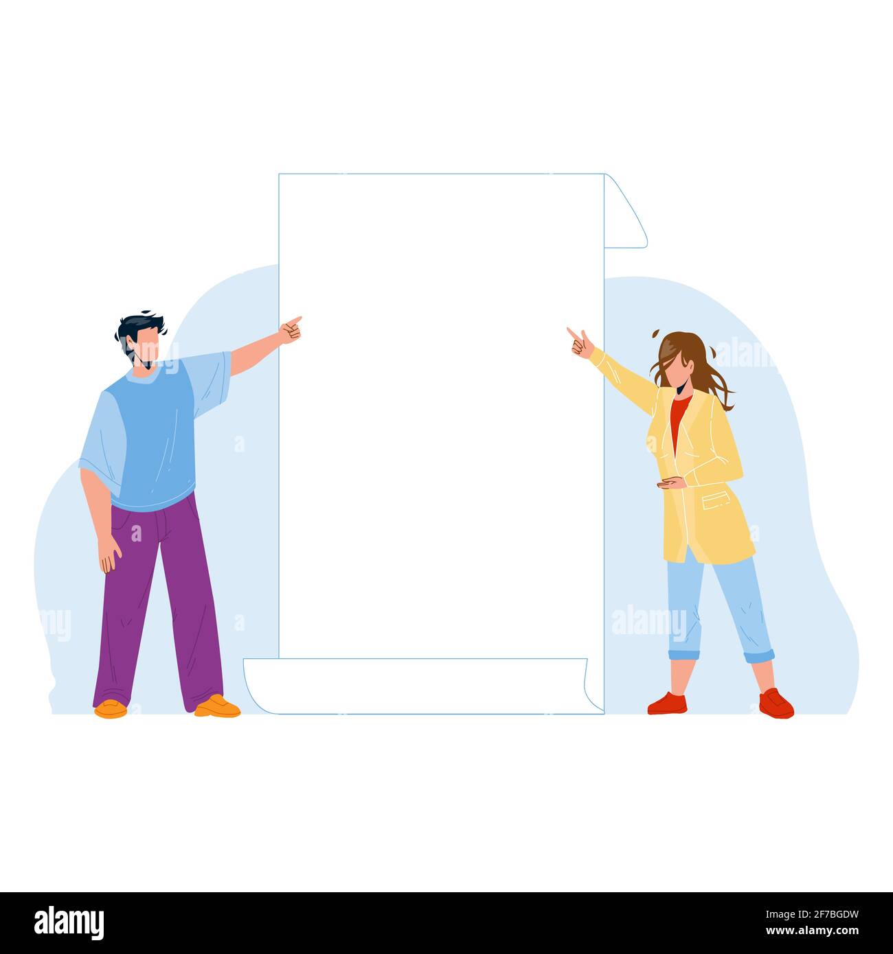 Look On Paper List Showing Boy And Girl Vector Stock Vector Image & Art ...