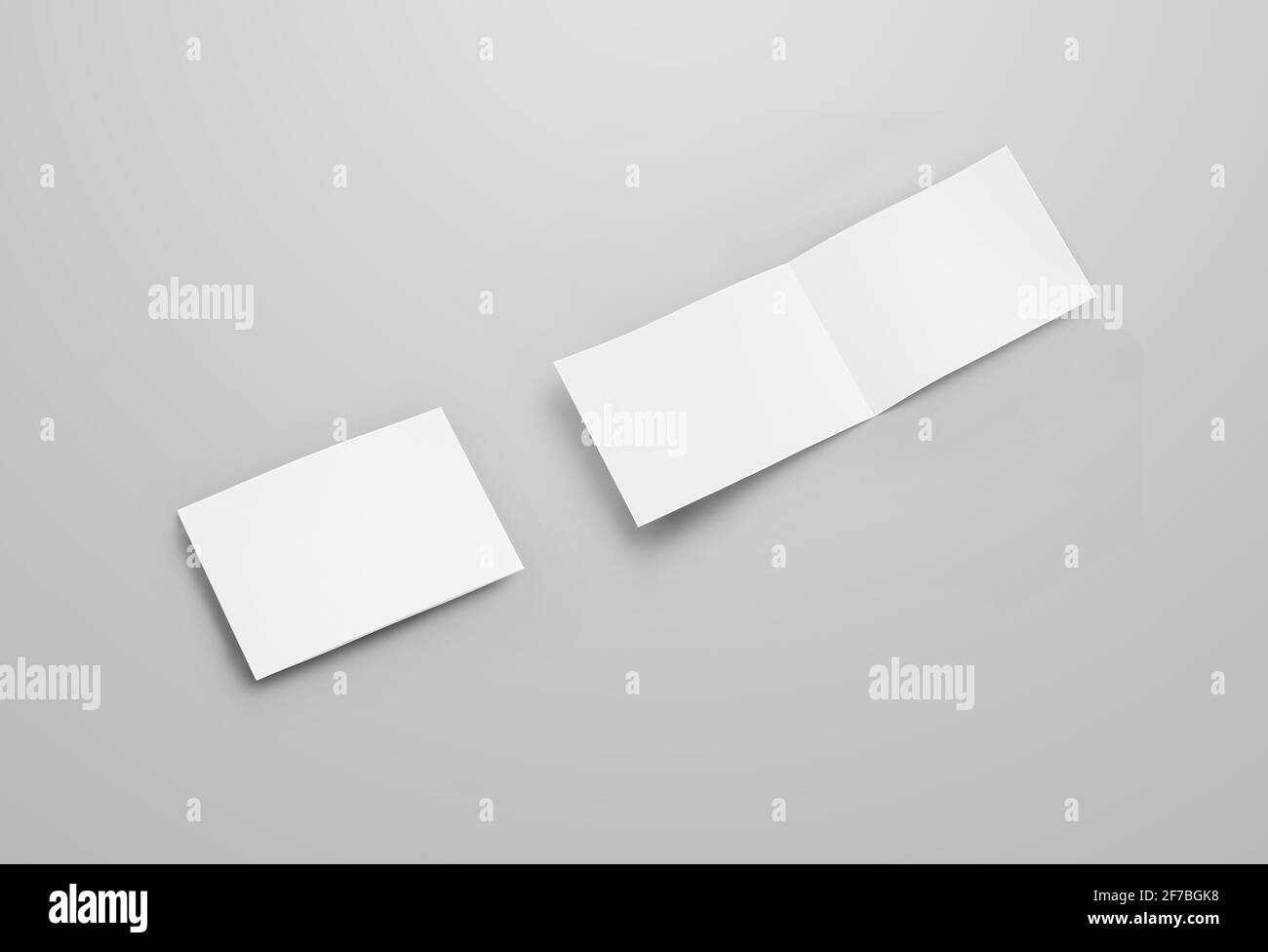 Horizontal open landscape design on gray background. Mockup of a closed ...