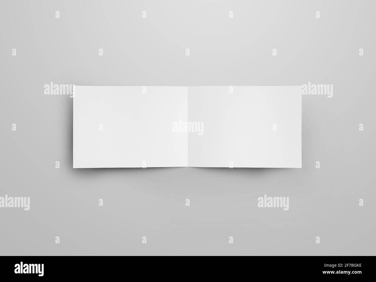 Horizontal paper open bifold, for design presentation. Mockup of white ...