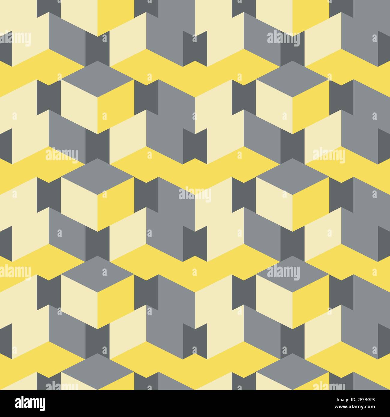 3D isometric cube vector seamless pattern background. Overlapping ...