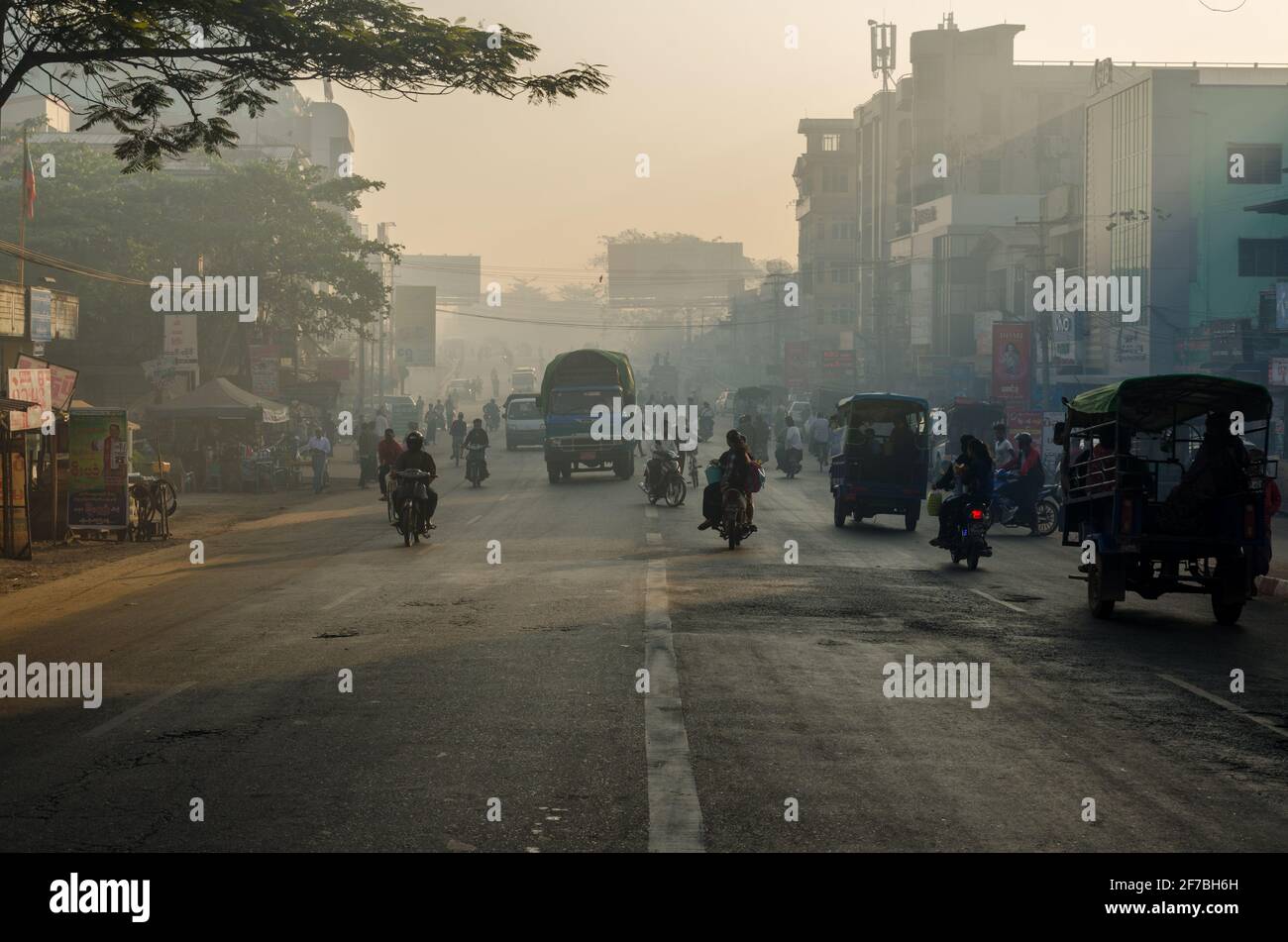 Traffic in the streets of Bago, Myanmar Stock Photo - Alamy