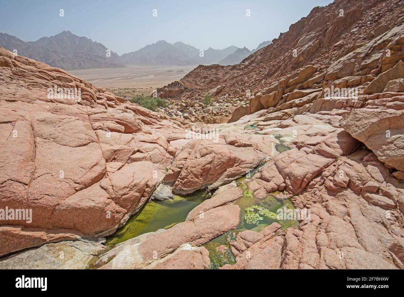 Freshwater pool under overhang in desert mountain canyon Stock Photo ...