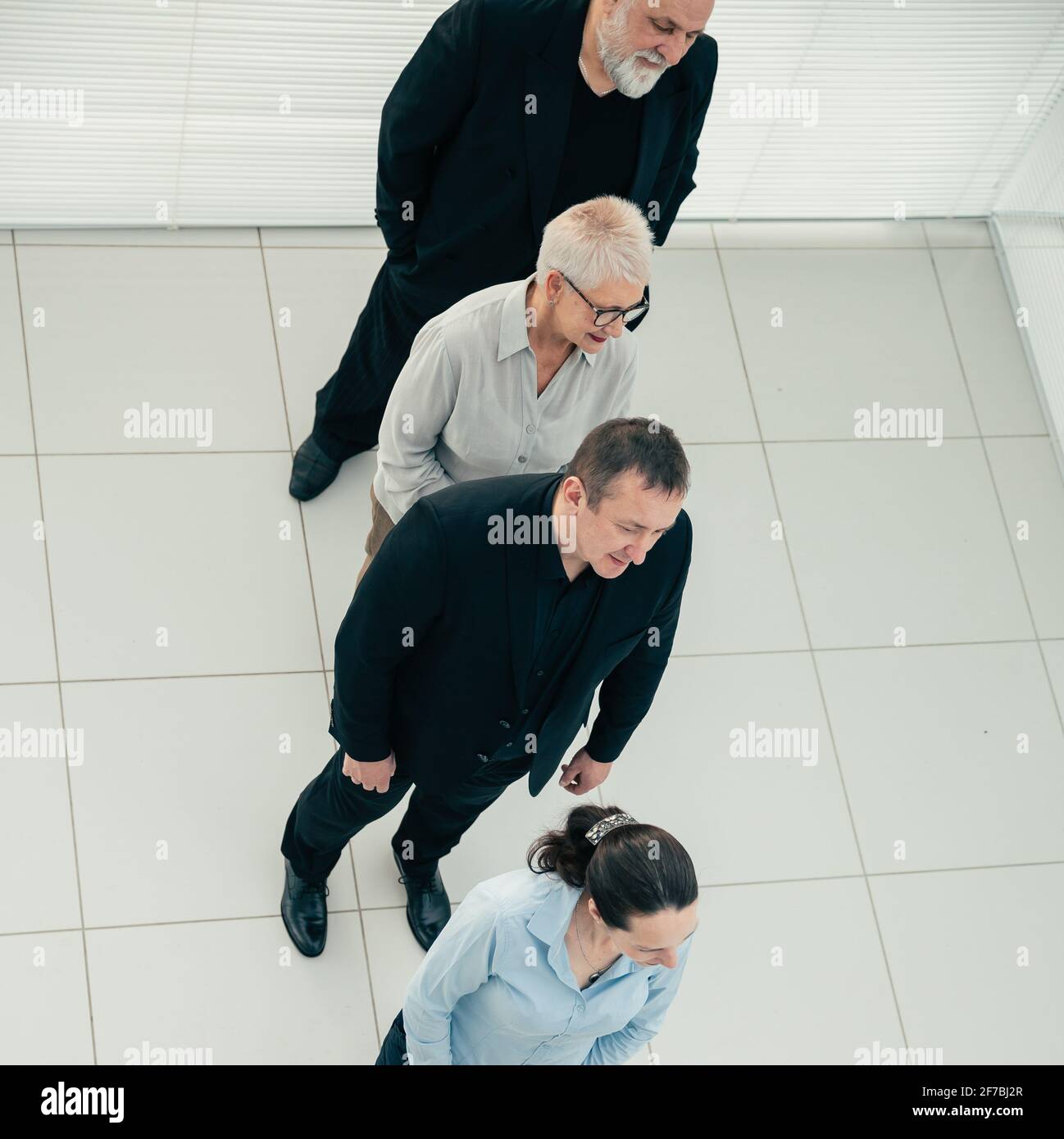 top view. diverse business people standing in line Stock Photo - Alamy