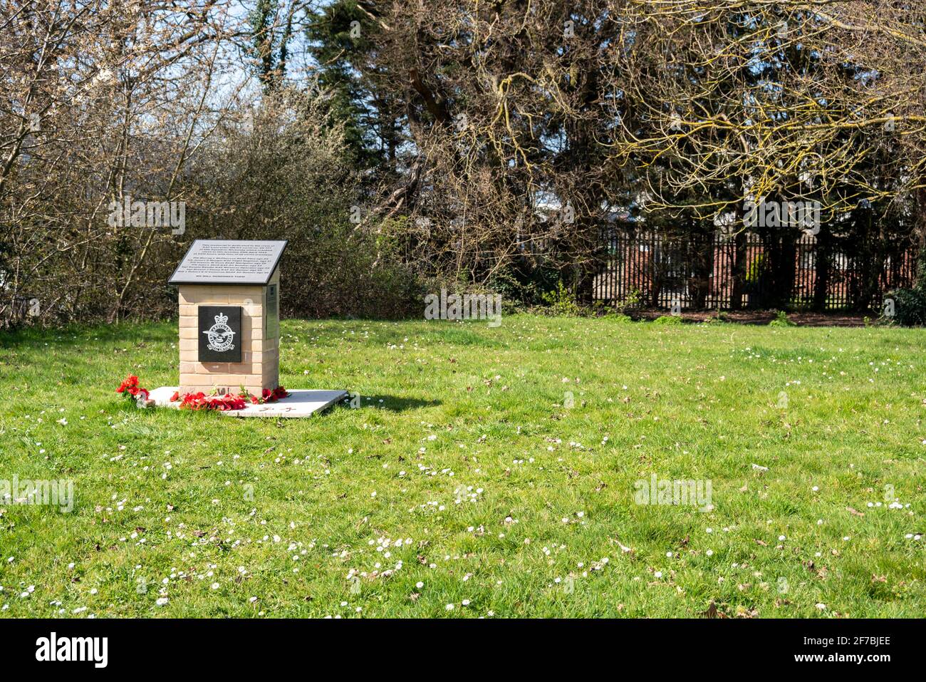 Memorial to the crew members killed in the crash of a wartime RAF Avro ...