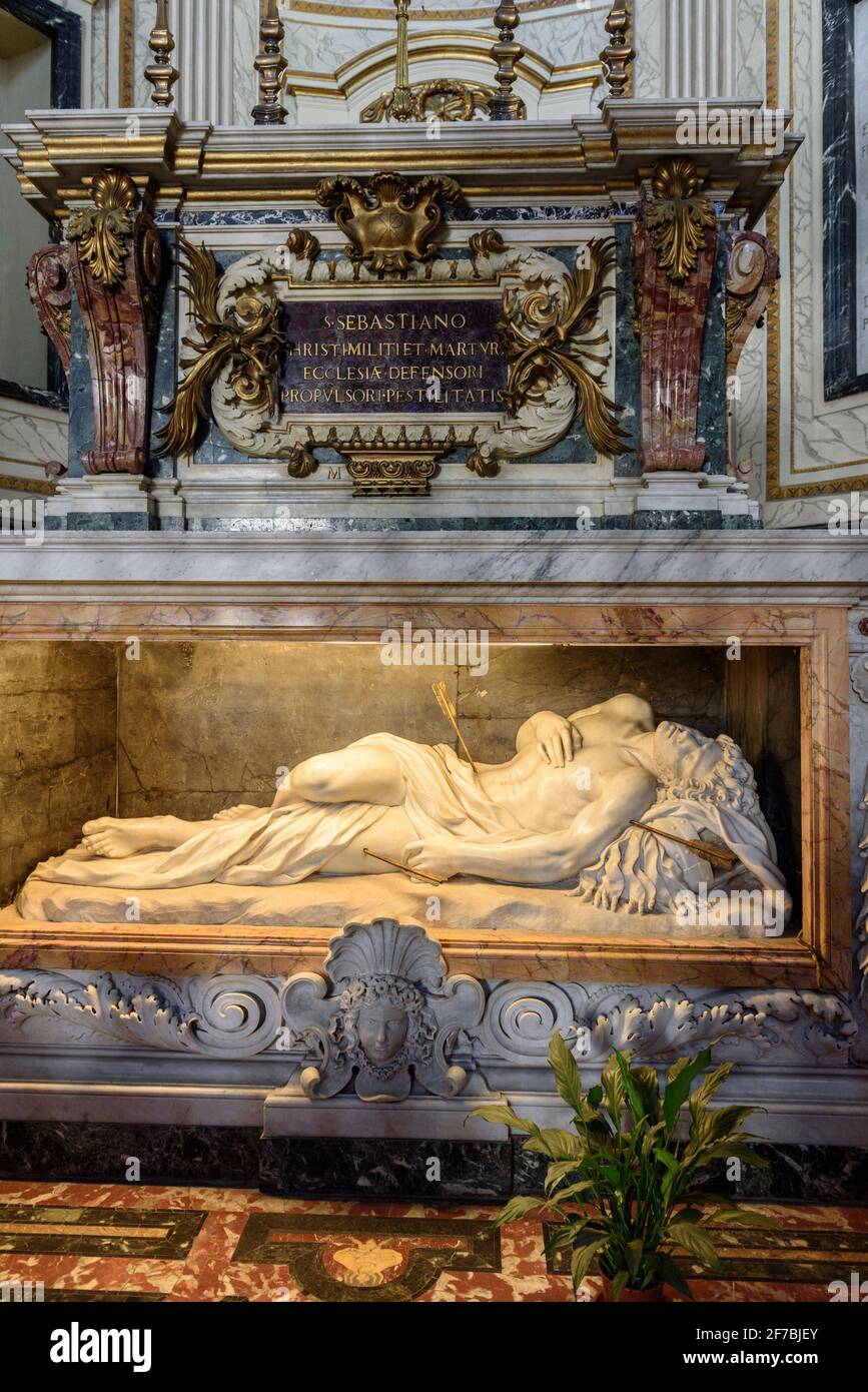 The statue of St Sebastian, Basilica San Sebastiano fuori le mura ...