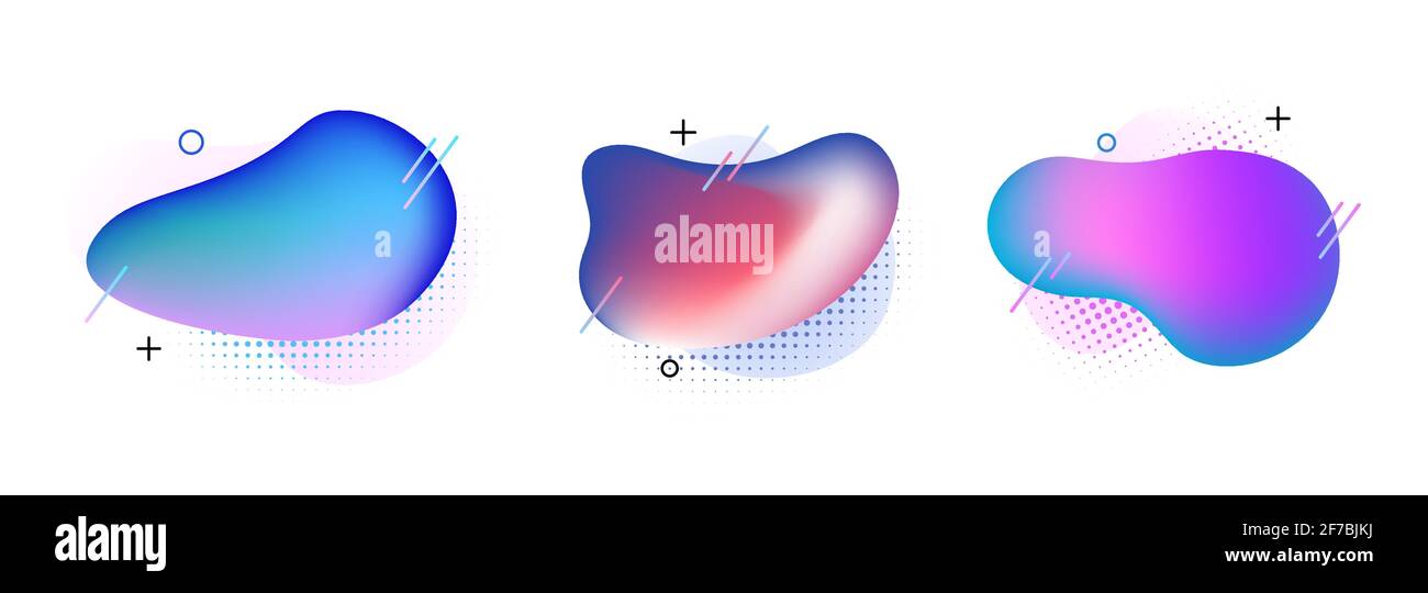 Blob abstract shape organic banner design element. Vector fluid round shape liquid amoeba Stock ...