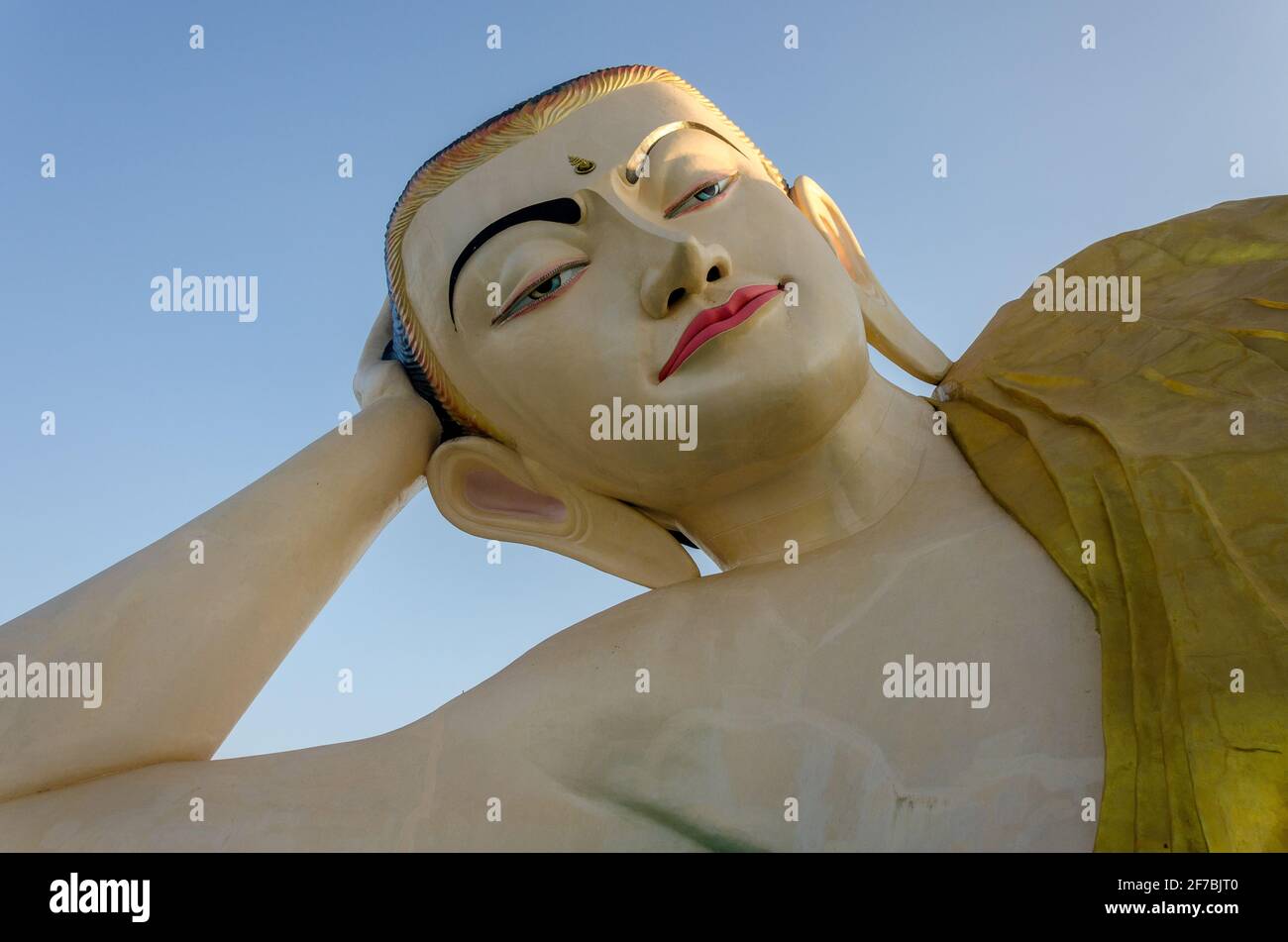 Shwethalyaung Reclining Buddha Statue, Bago, Myanmar Stock Photo - Alamy
