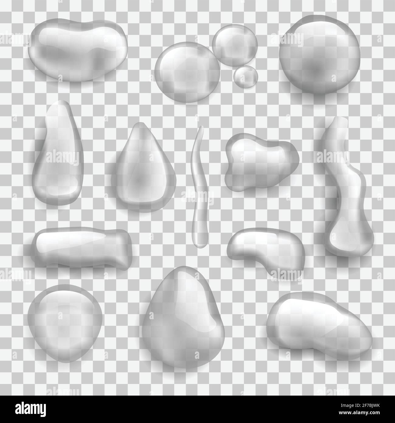 Set of different water drops on transparent background Stock Vector ...