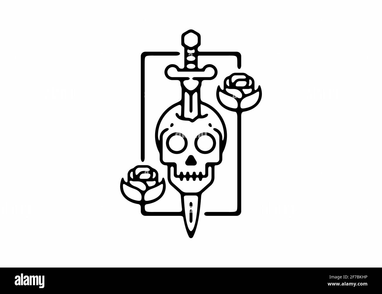 Skull And Roses Drawing Simple