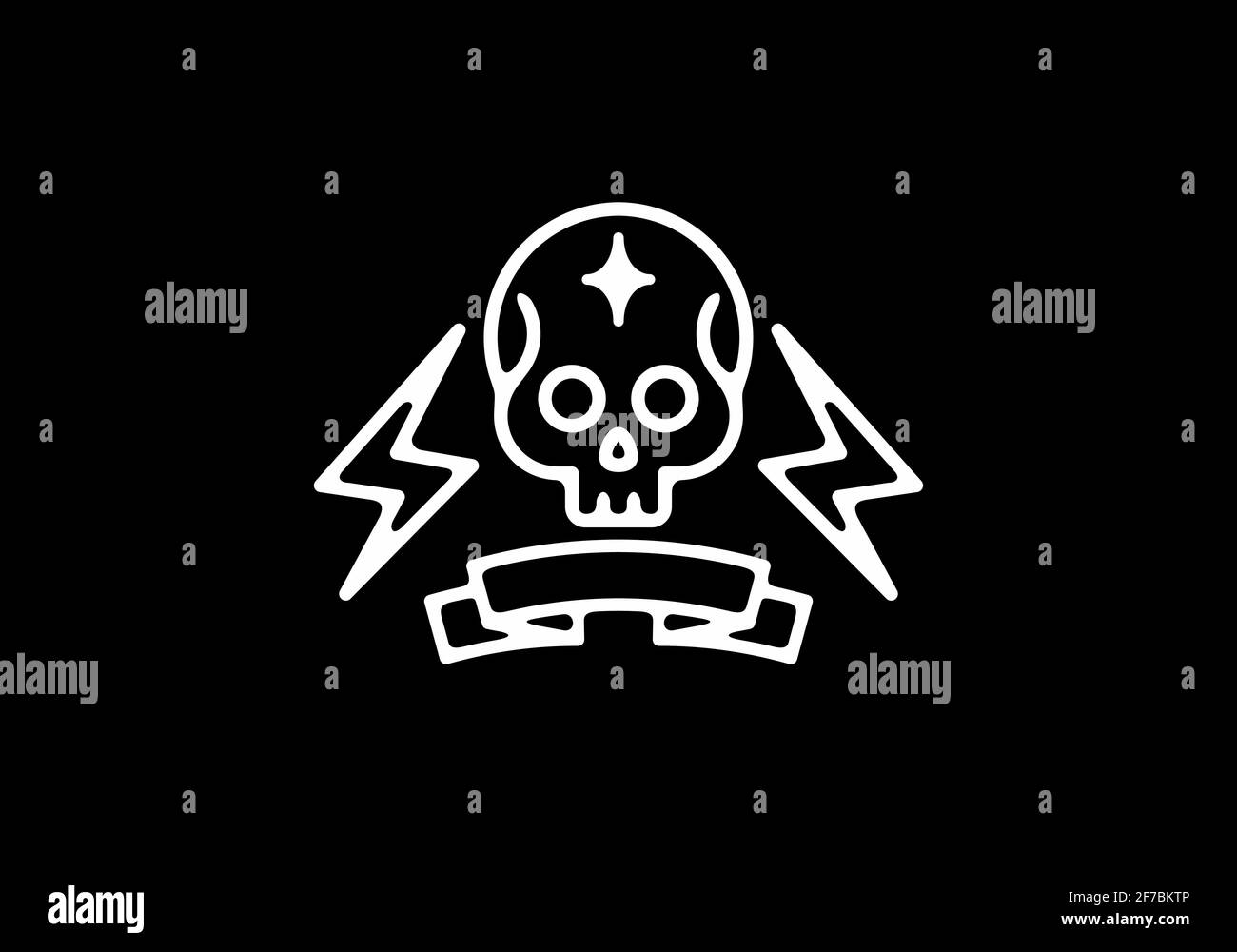 Black and white electric skull line art tattoo design Stock Vector ...