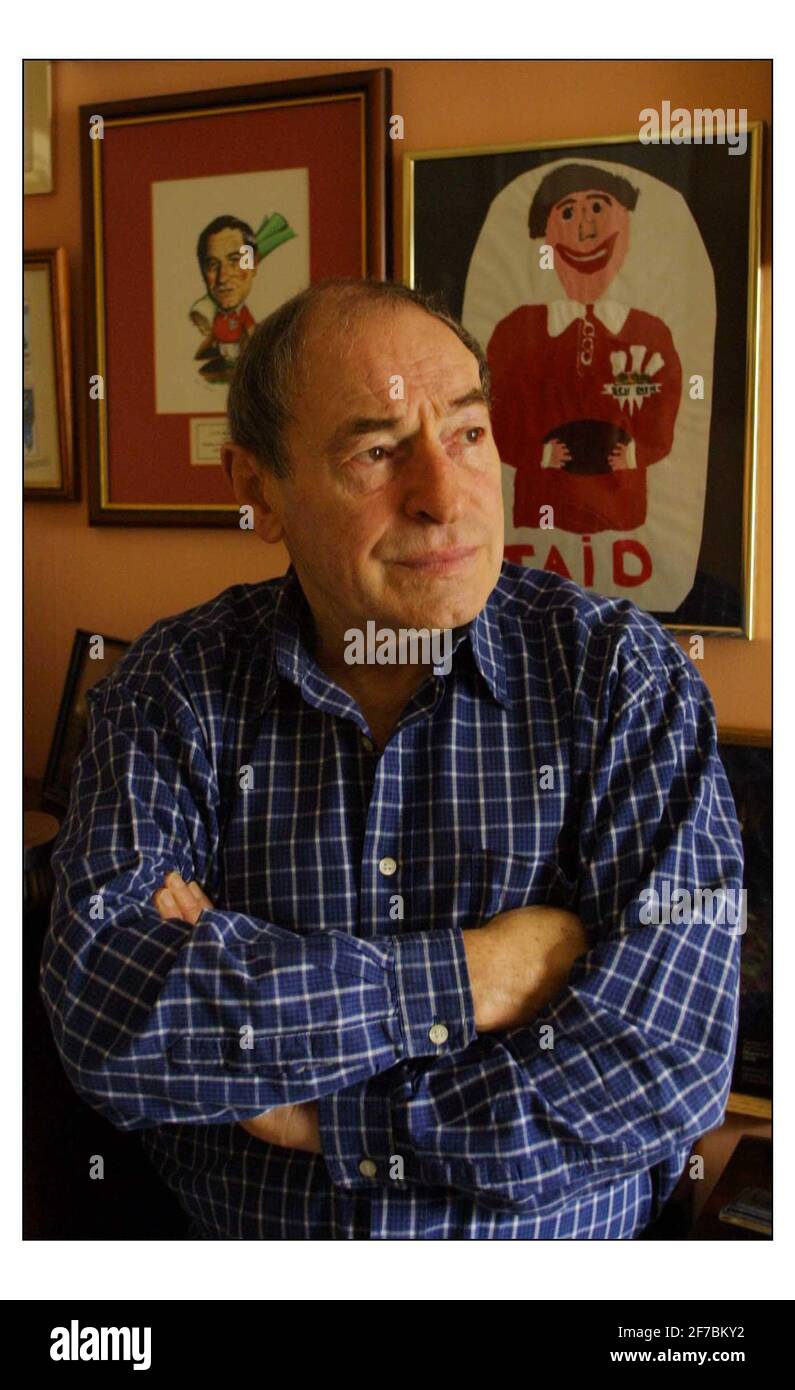 Cliff Morgan ex Welsh rugby player at home in his flat in London.pic ...