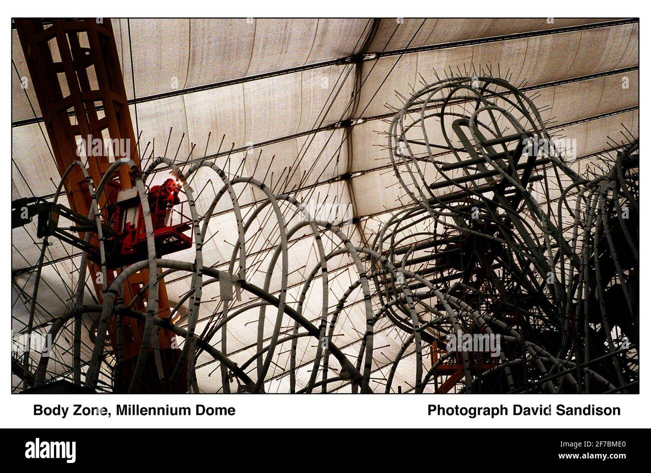 Body Zone in the Millennium Dome June 1999A worker welds and the two ...