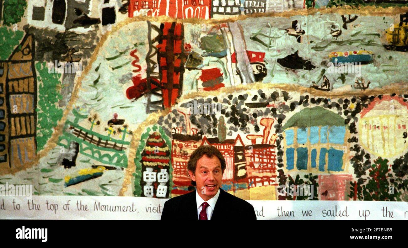 TONY BLAIR VISIT TO THE HAWLEY INFANT AND NURSERY SCHOOL, IN LONDON AIR ...
