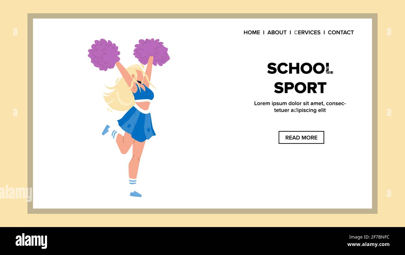 Cartoon Illustration Cheerleader Pompoms High Resolution Stock ...