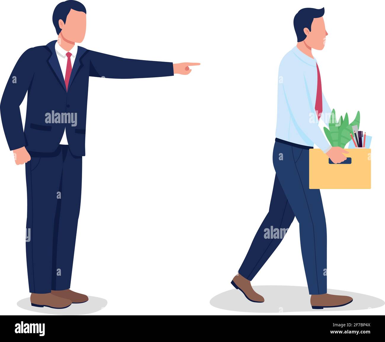 Boss firing employee flat color vector faceless characters Stock Vector ...