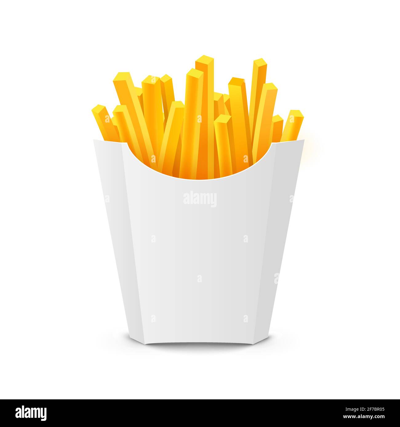 French potato pack box. Cartoon fastfood fry potato isolated ...