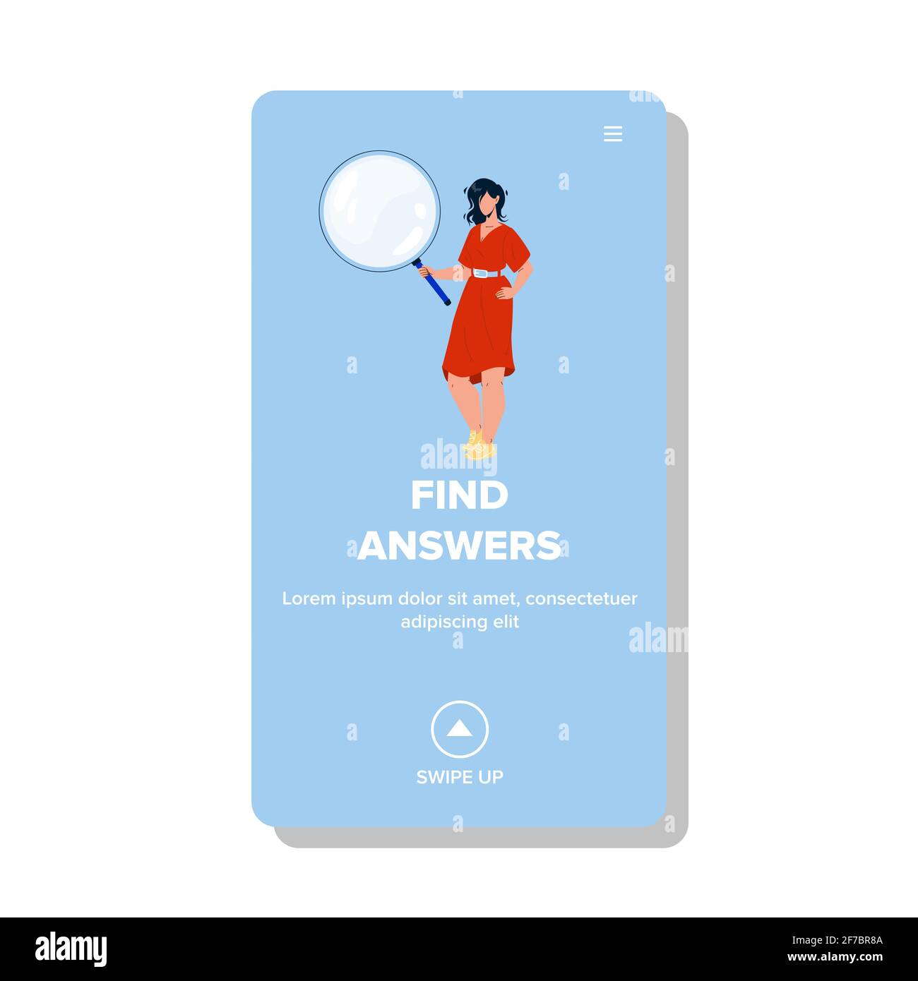 Find Answers And Solutions Businesswoman Vector Stock Vector Image ...