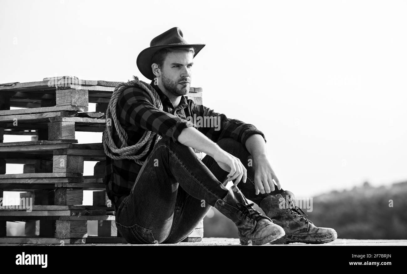 Texas cowboy lasso vintage hi-res stock photography and images - Alamy