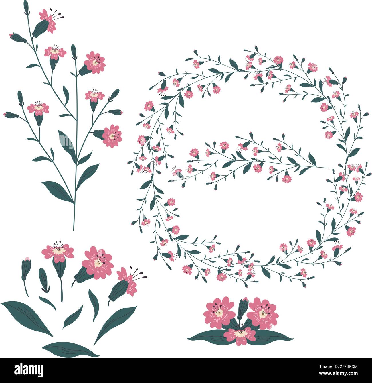 Wild flower meadow] Stock Vector Images - Alamy