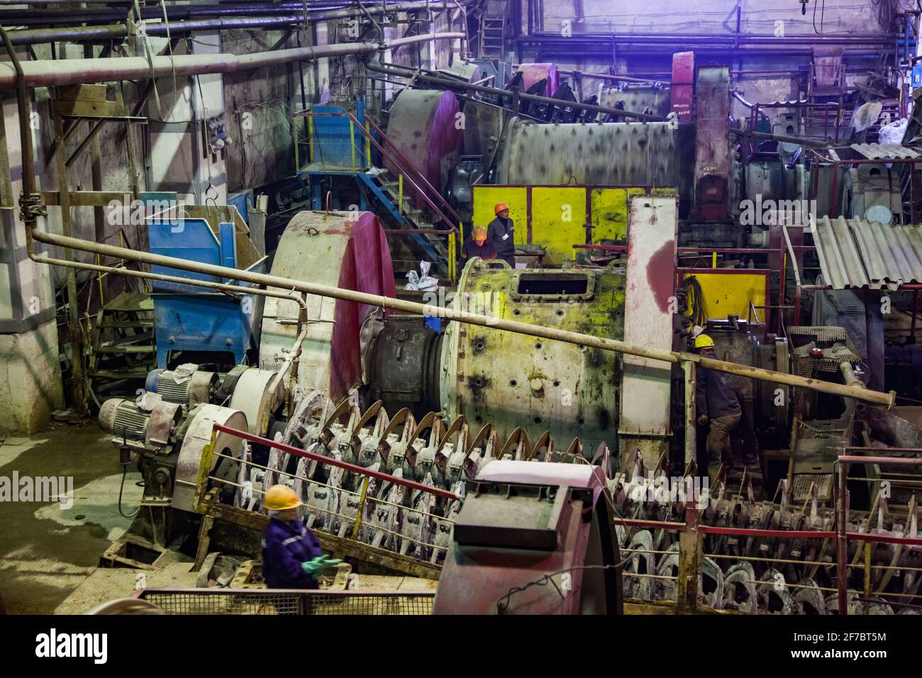 Stepnogorsk, Kazakhstan - April 04, 2012: Mill workshop of mining and ...
