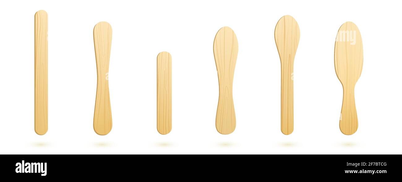 Popsicle sticks, wooden elements for holding ice cream, tongue ...