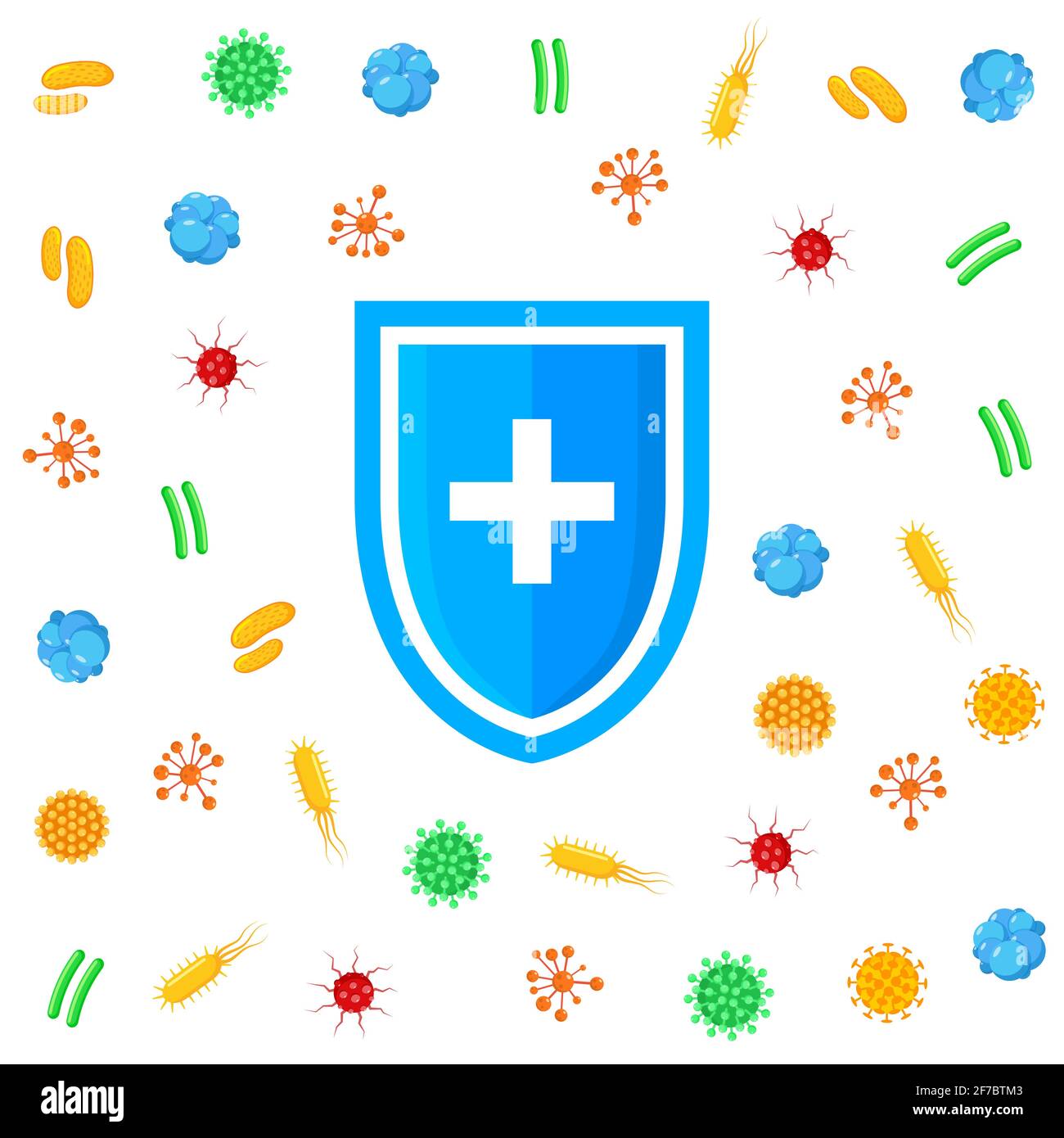 Immune bacteria system sign. Antibacterial virus sign. Immune ...
