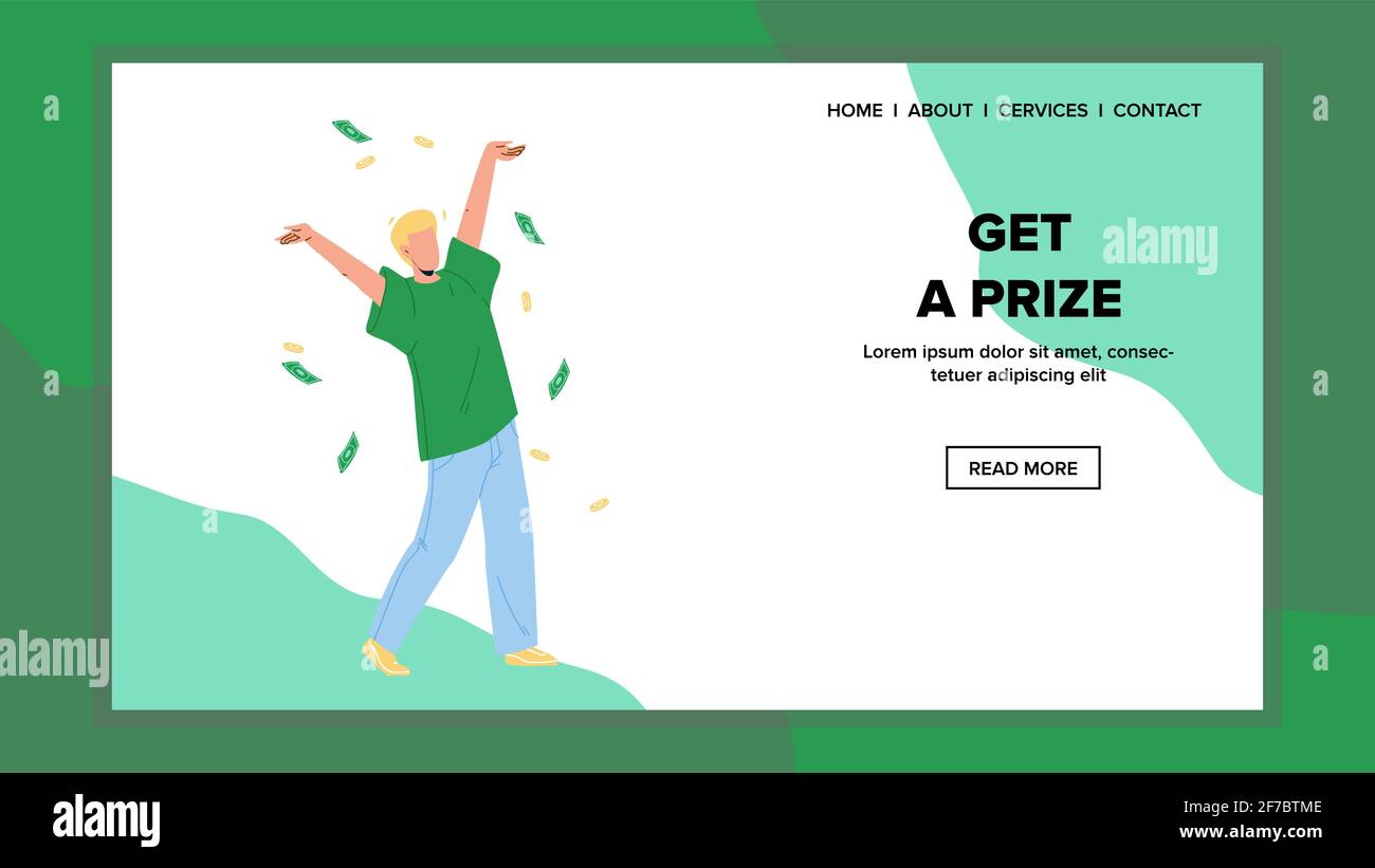 Get A Prize Money Cheering Businessman Vector Stock Vector Image & Art ...