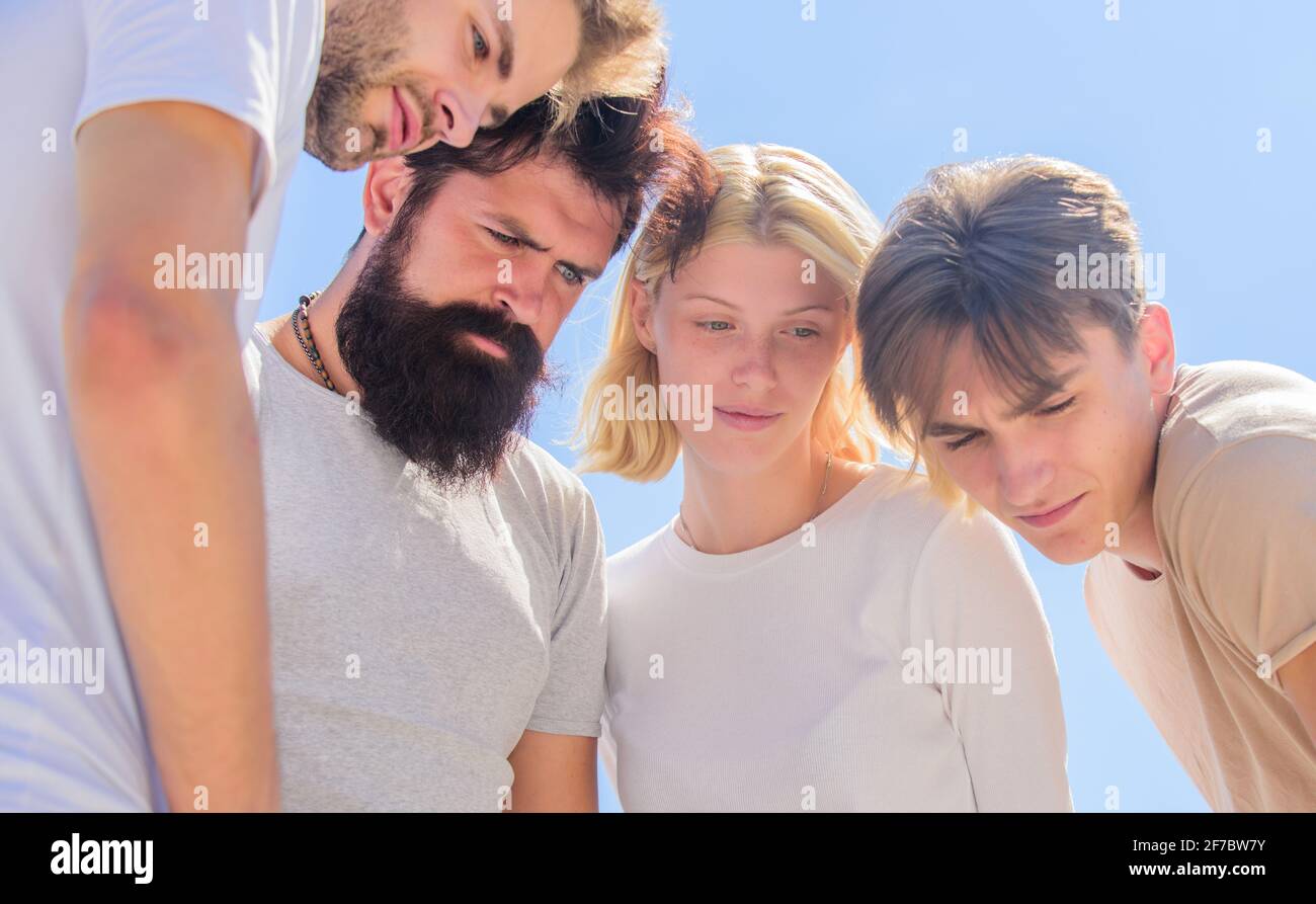 True friendship. Focused on something. Whats there. Group of people ...