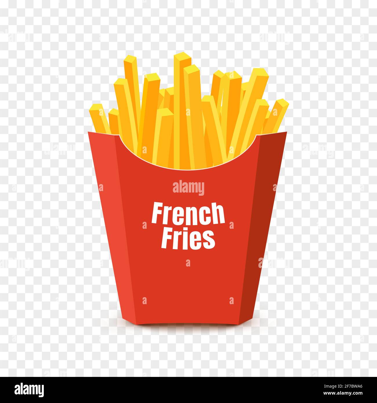French potato pack box. Cartoon fastfood fry potato isolated ...