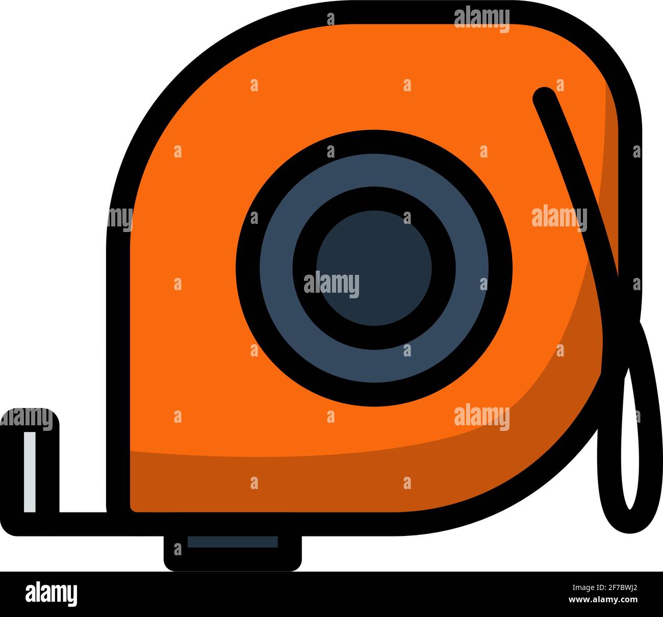 Icon Of Constriction Tape Measure. Editable Bold Outline With Color ...
