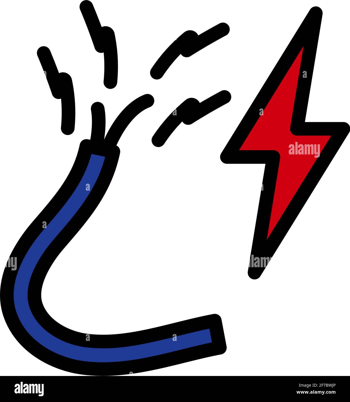 Icon Of Wire. Editable Bold Outline With Color Fill Design. Vector ...