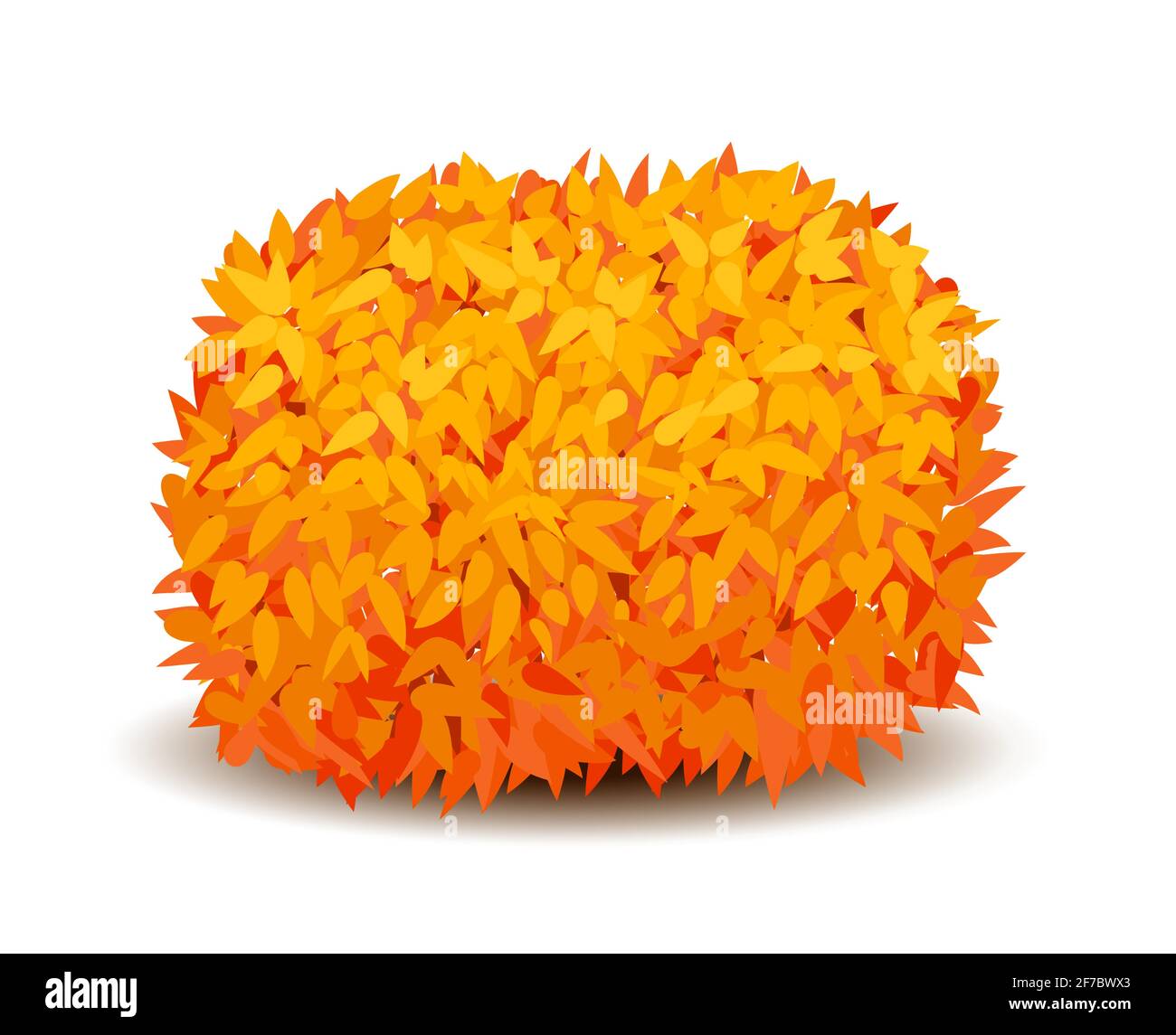 Autumn garden bush, tree cartoon shrub grass bush fall flat icon Stock ...