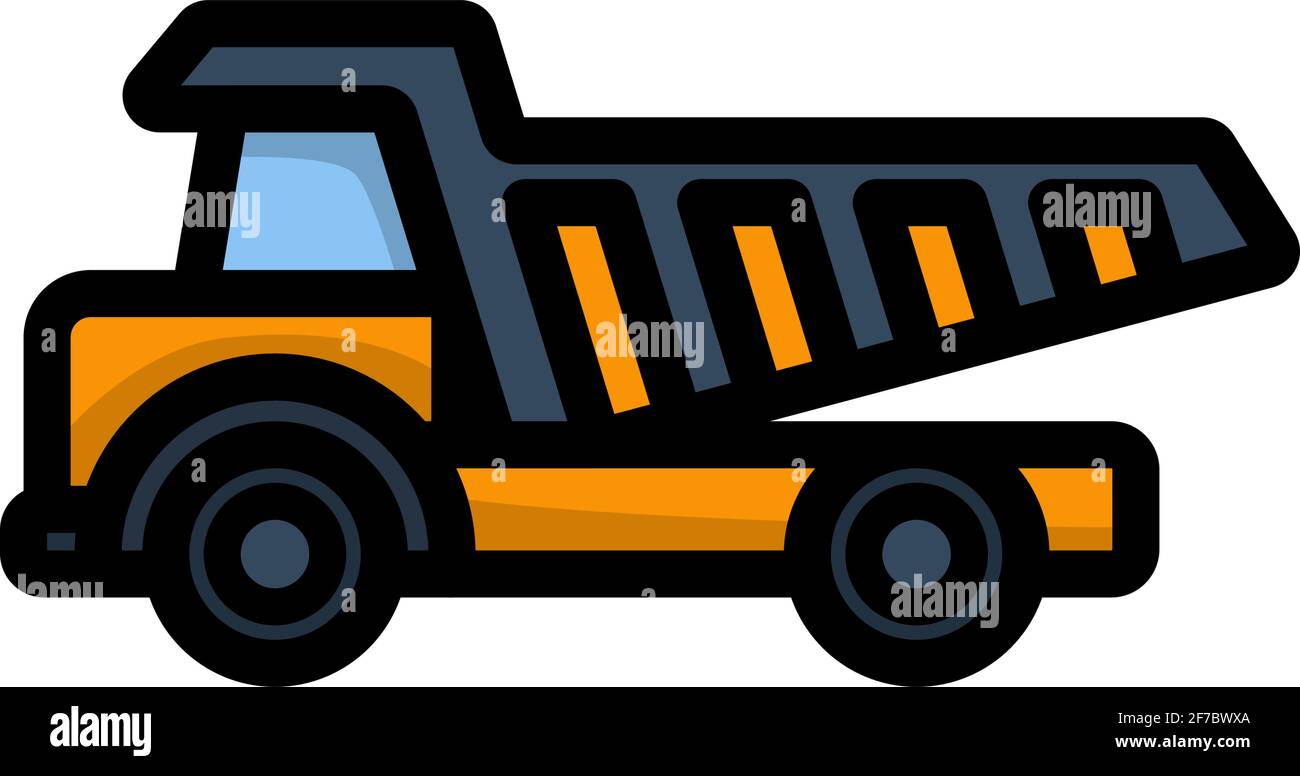 Icon Of Tipper. Editable Bold Outline With Color Fill Design. Vector ...