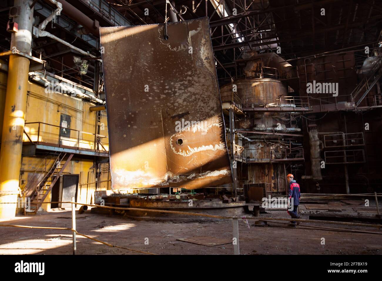 Stepnogorsk, Kazakhstan - April 04, 2012: Demolition of outdated Soviet ...