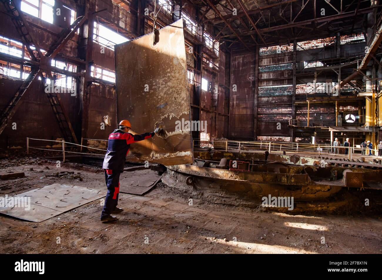 Stepnogorsk, Kazakhstan - April 04, 2012: Demolition of outdated Soviet ...