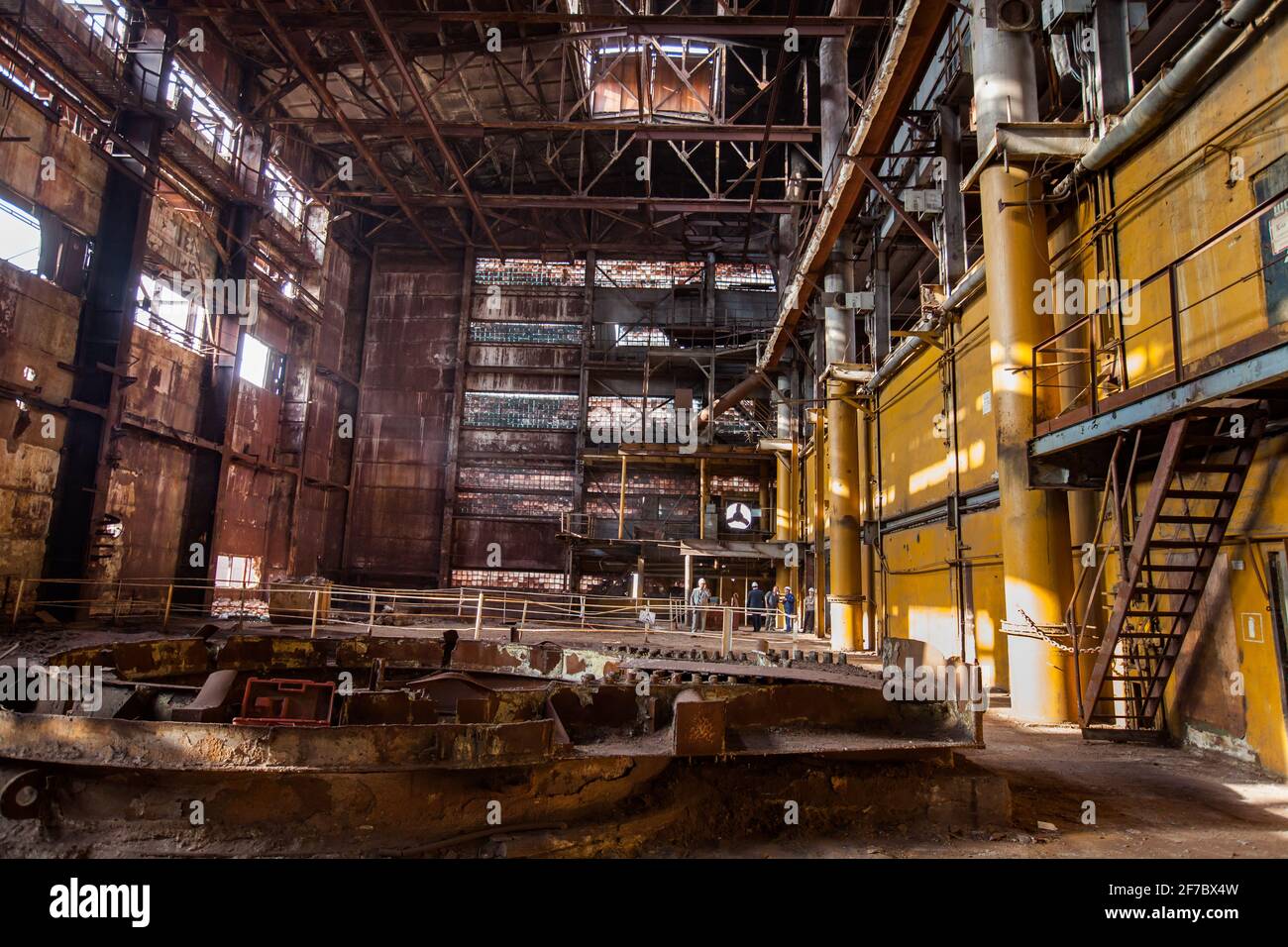 Stepnogorsk, Kazakhstan - April 04, 2012: Demolition of outdated Soviet ...