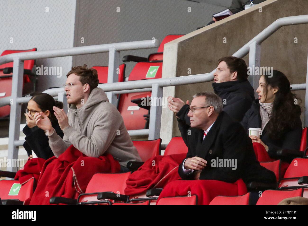 Sunderland Owner, Kyril Louis-Dreyfus (L) is seen with partner ...