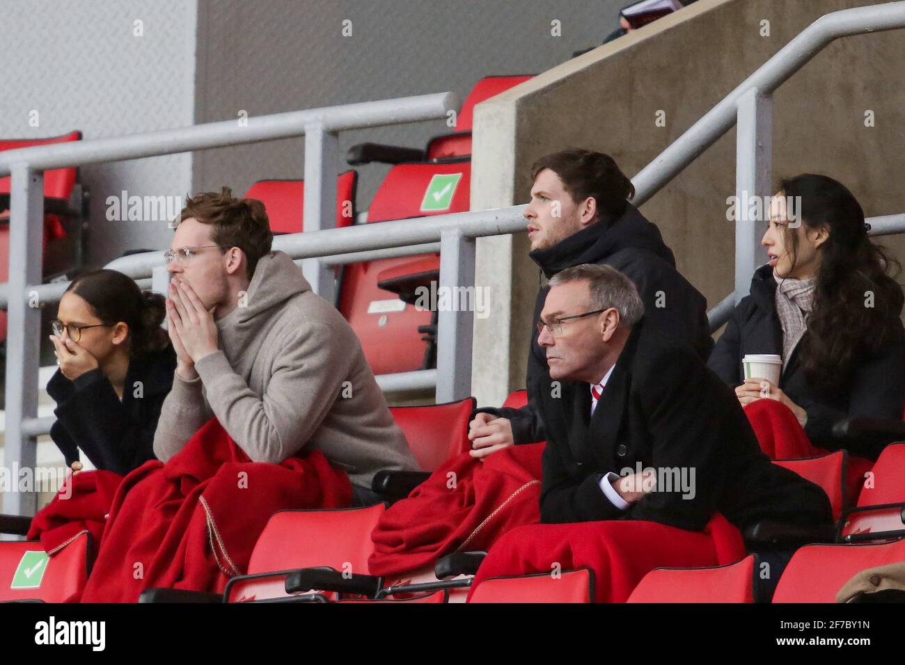 Sunderland Owner, Kyril Louis-Dreyfus (L) is seen with partner ...