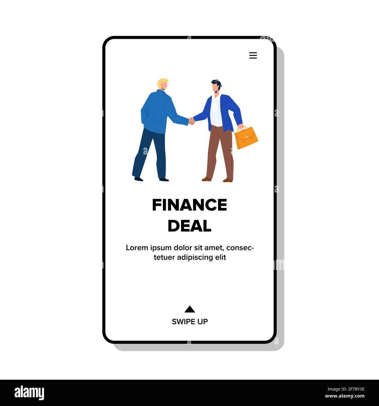 Finance Deal Making Couple Businessmen Vector Stock Vector Image & Art ...