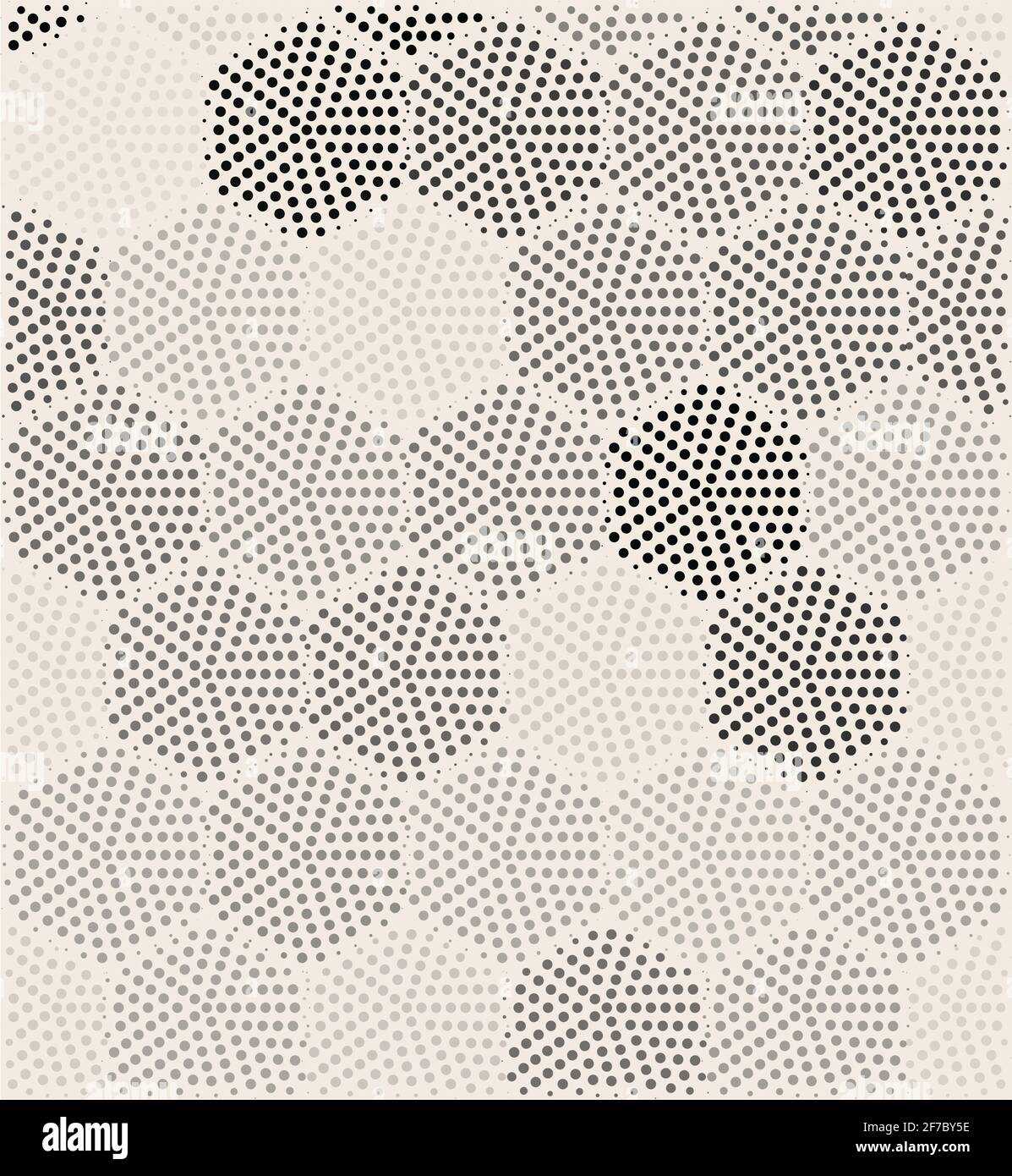 Hexagon geometric pattern vector seamless halftone design. Dot hexagon ...