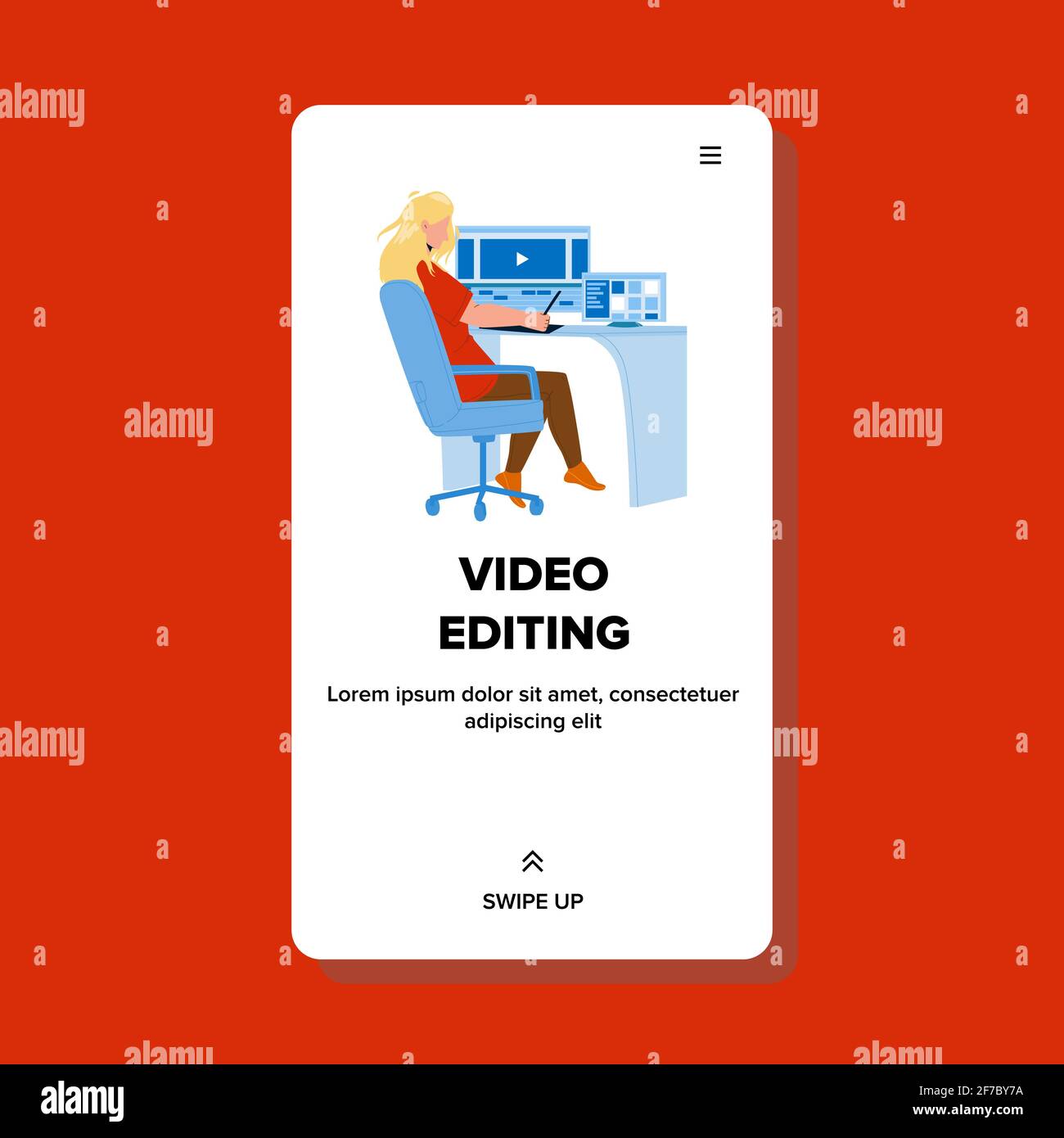 Female film editor Stock Vector Images - Alamy