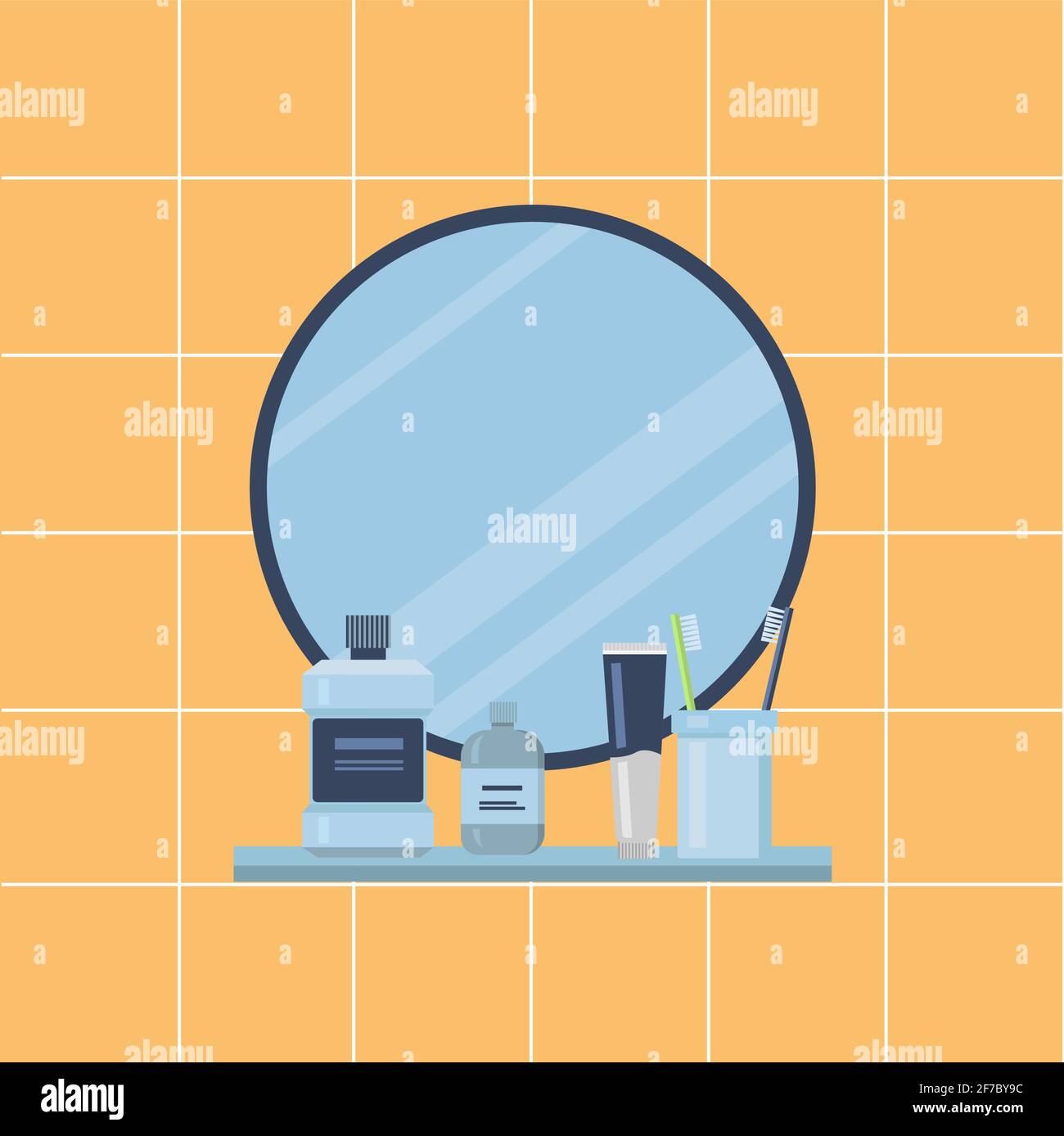 Bathroom mirror and shelf with a toothpaste Stock Vector Image & Art ...