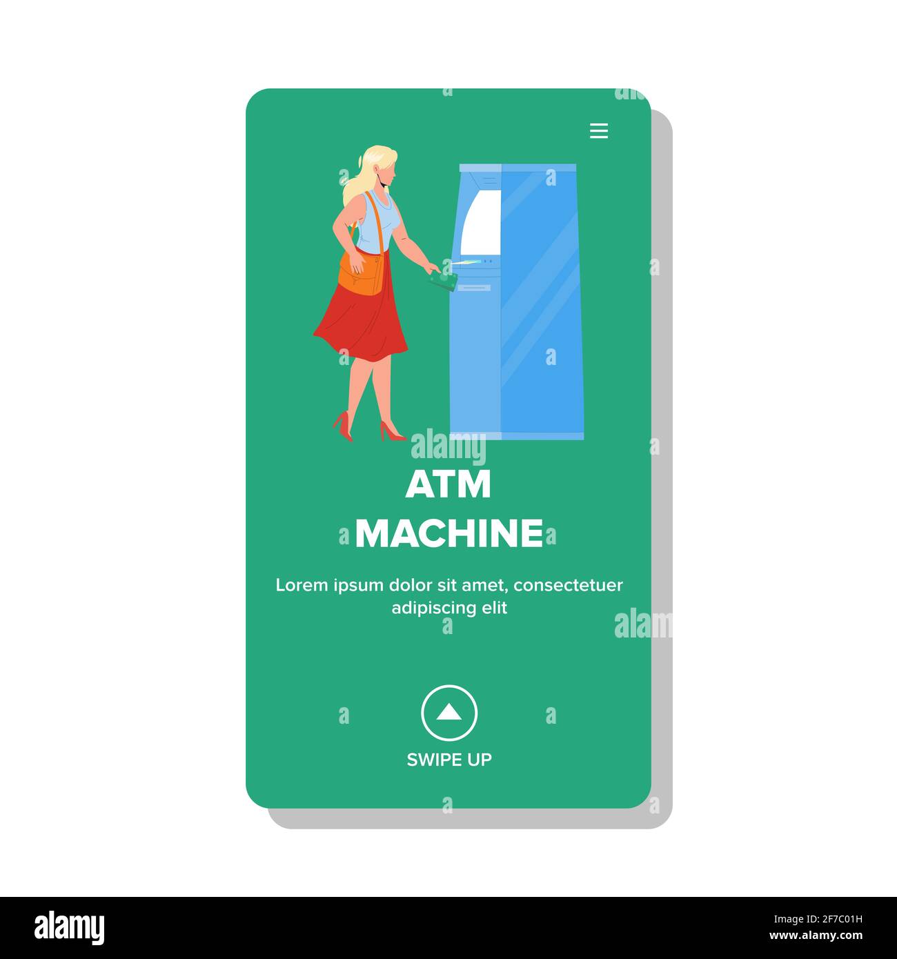 Woman using atm Stock Vector Images - Alamy